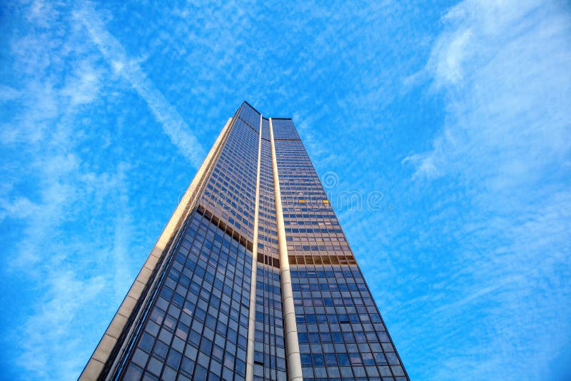 Skyscraper in the clouds stock image. Image of panorama - 168579383