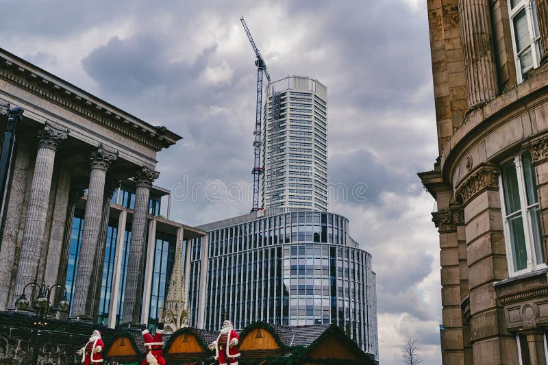 Modern Skyscraper Construction Adjacent To Classical Architecture and ...