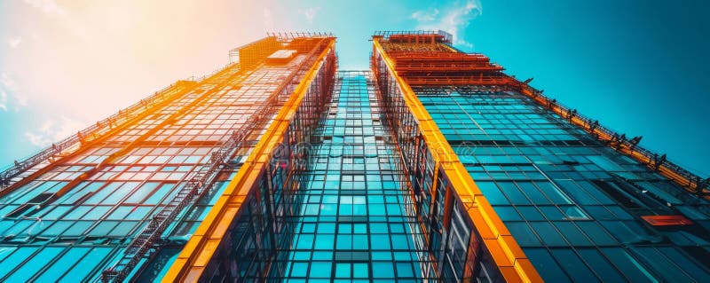 Modern Skyscraper with Unique Architectural Design and Illuminated ...