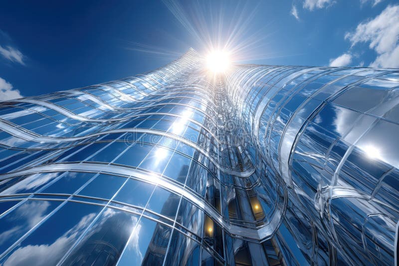 Modern Skyscraper Design Showcases Reflective Glass and Curved ...