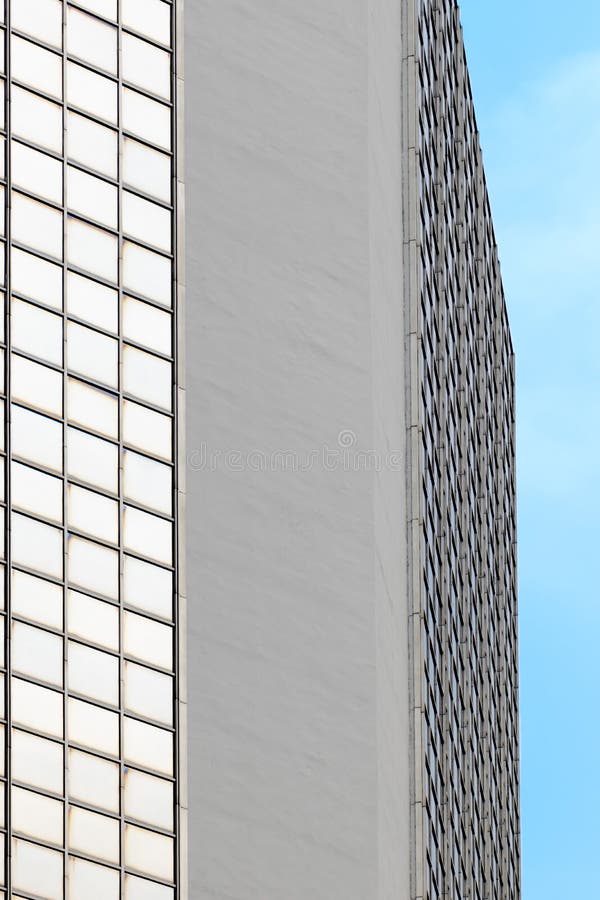 Modern Skyscraper Facade in Blue Sky Background Stock Photo - Image of ...