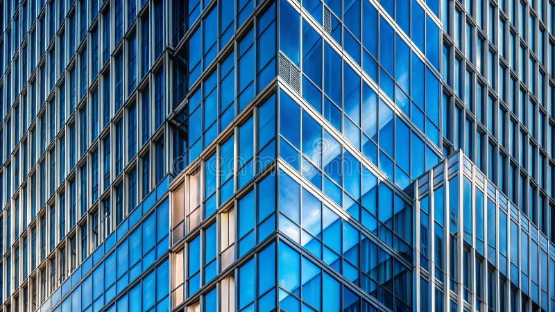 Modern Skyscraper Facade Geometric Lines Reflections and Sleek Design ...