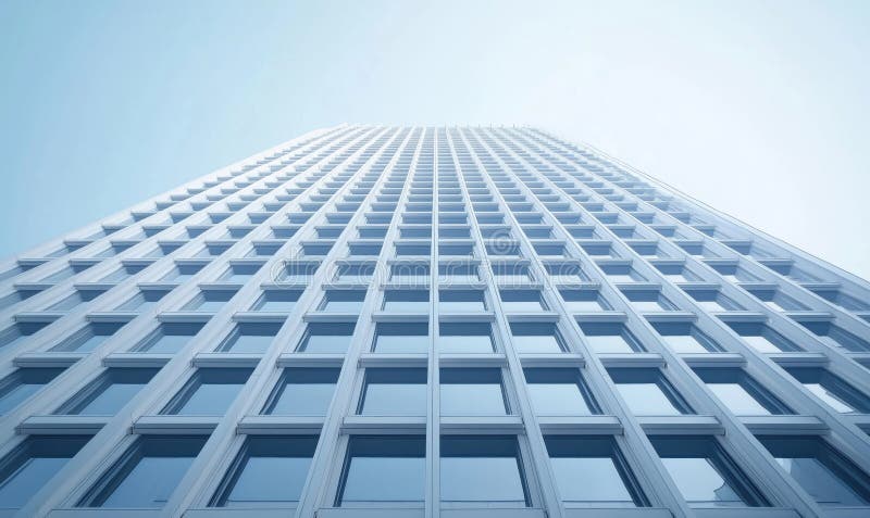 Reflective Glass Facade Modern Building Showcasing Geometric Grid ...