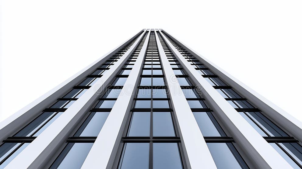 Modern Skyscraper Facade Low Angle View Stock Illustration ...