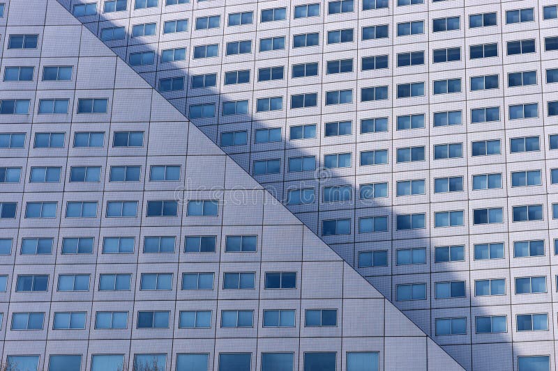 Modern Skyscraper Facade in Sunshine and Shadows Stock Image - Image of ...