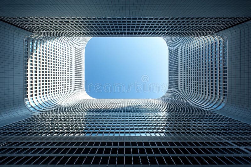 Modern Skyscraper Features Reflective Glass Facade Abstract Patterns ...