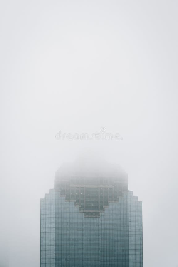 Modern Skyscraper in Fog, in Houston, Texas Stock Photo - Image of ...