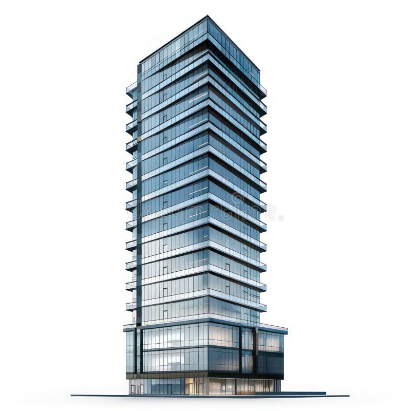 Modern Skyscraper Isolated on White Created with Generative AI. Big ...