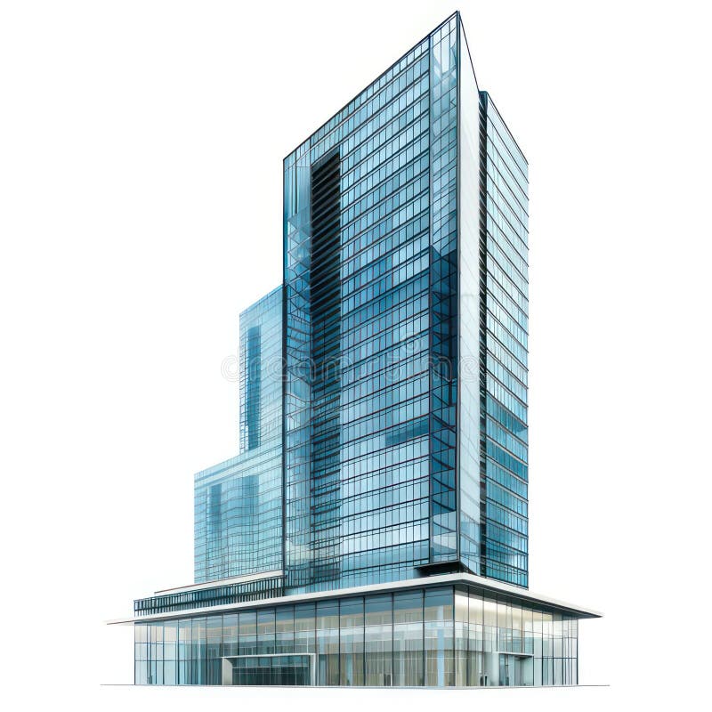 Modern Skyscraper Isolated on White Created with Generative AI. Big ...