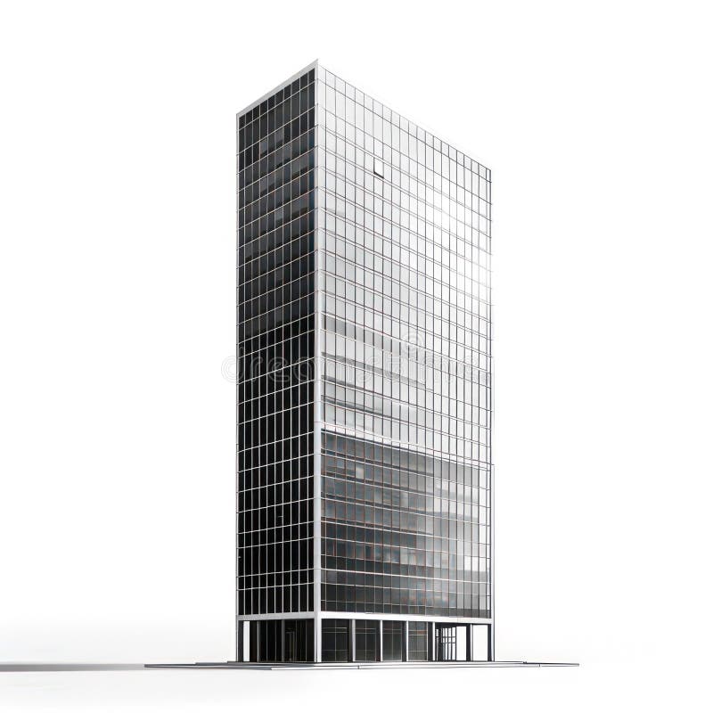 Modern Skyscraper Isolated on White Created with Generative AI. Big ...