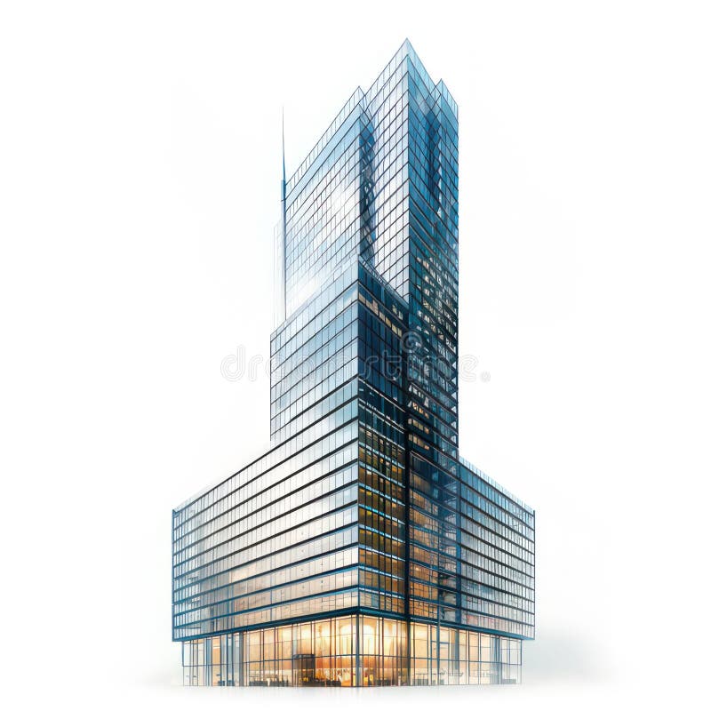 Modern Skyscraper Isolated on White Created with Generative AI. Big ...