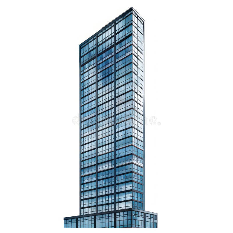 Modern Skyscraper Isolated on White Created with Generative AI. Big ...