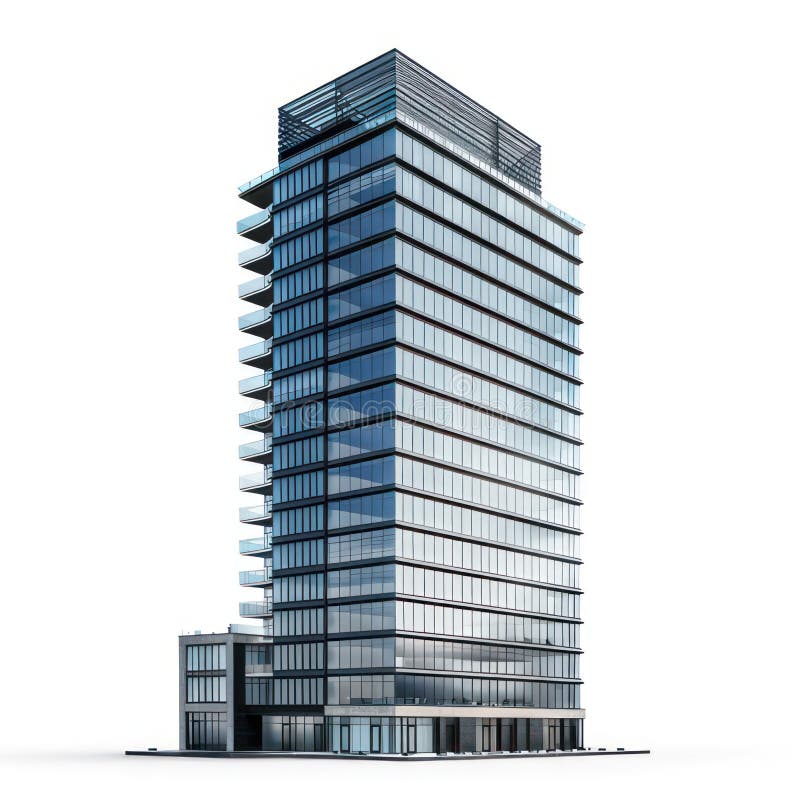 Modern Skyscraper Isolated on White Created with Generative AI. Big ...