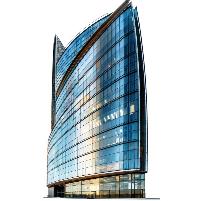 Modern Skyscraper Isolated on White Created with Generative AI. Big ...