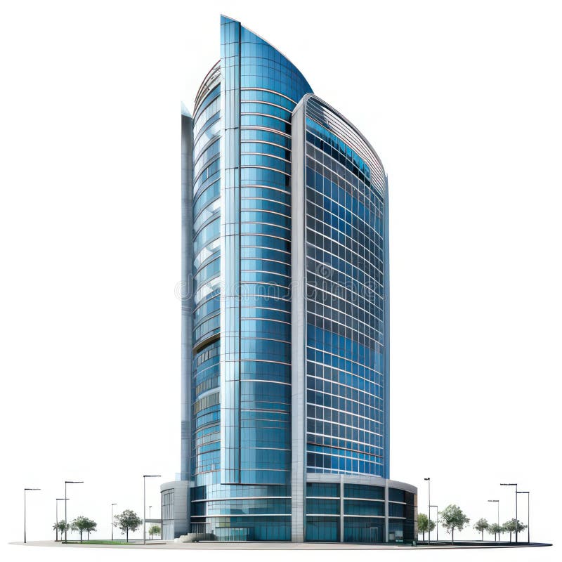 Modern Skyscraper Isolated on White Created with Generative AI. Big ...