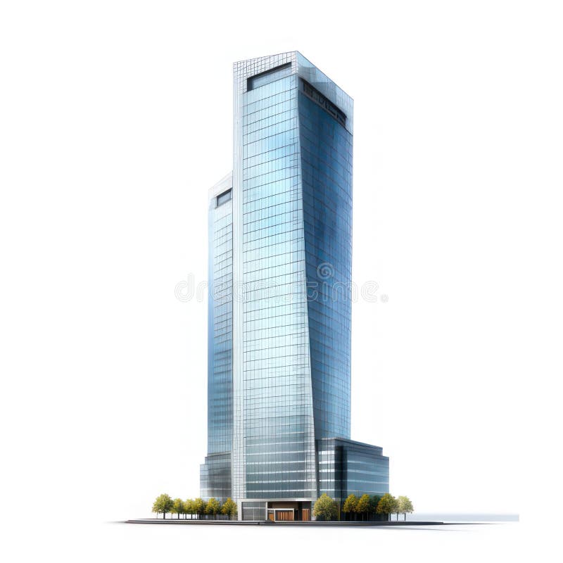 Modern Skyscraper Isolated on White Created with Generative AI. Big ...