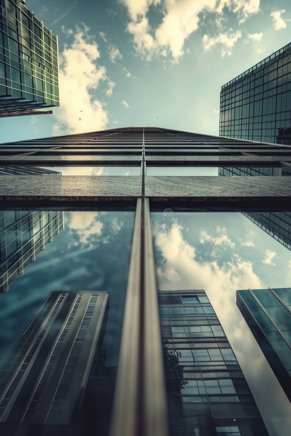 Modern Skyscraper Numerous Windows Ideal Architectural Concepts Stock ...