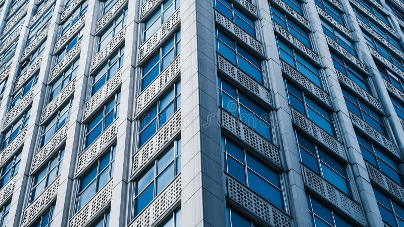 Modern Skyscraper with Reflective Windows, Geometric Pattern, Urban ...