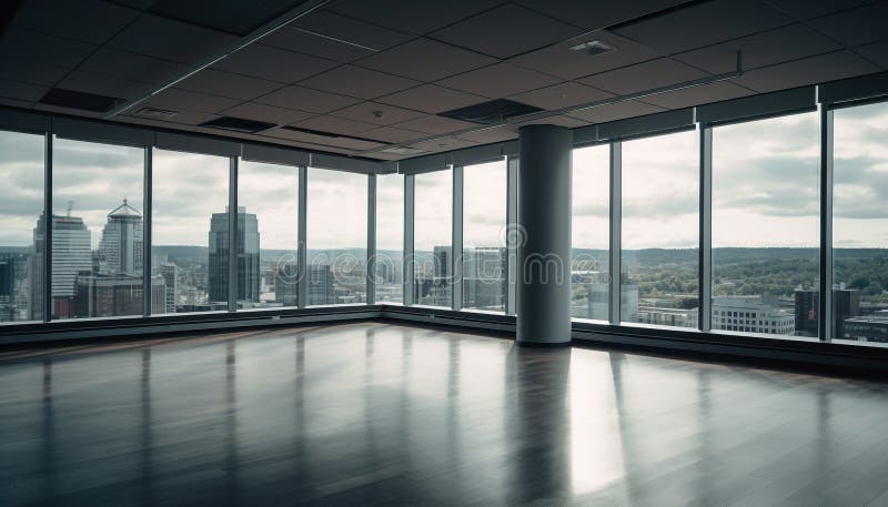 Modern Skyscraper Reflects City Life through Bright Glass Windows ...