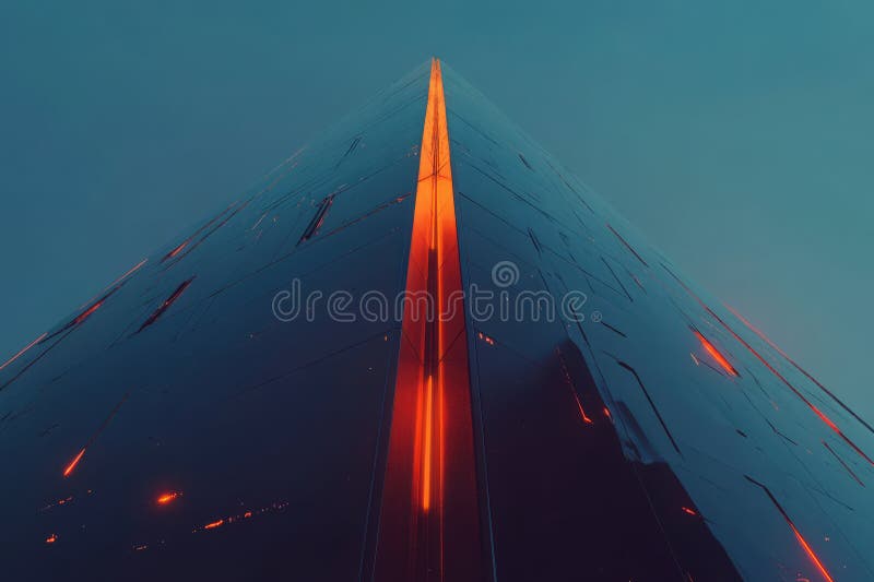 A Modern Skyscraper with a Triangular Shape and Reflective Glass Panels ...