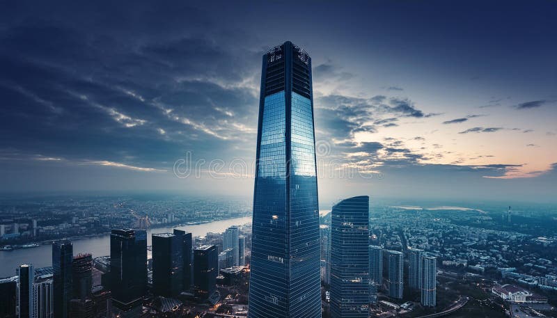 Modern Skyscraper - a Sleek, Modern Skyscraper with a Glass Facade and ...