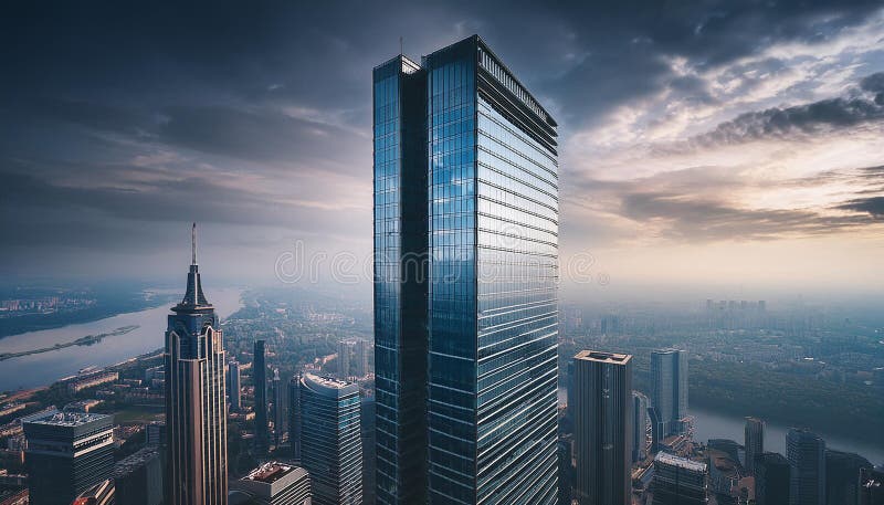 Modern Skyscraper - a Sleek, Modern Skyscraper with a Glass Facade and ...