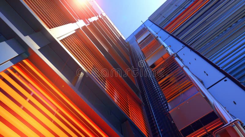 A Modern Skyscraper Standing Adjacent To Another Building, Featuring ...