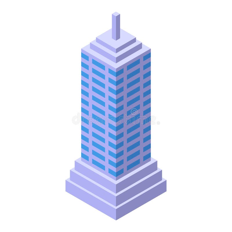 Modern Skyscraper Standing Tall in Isometric View Stock Vector ...