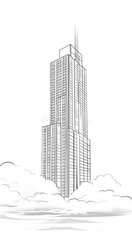 Modern Skyscraper Touching the Clouds AI Generated Stock Image - Image ...