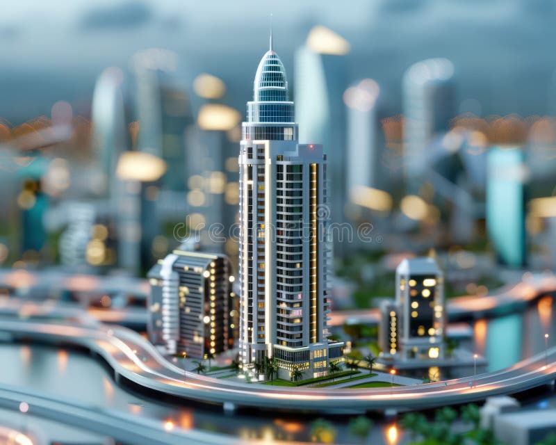 Modern Skyscraper Tower Edifice in the Midst of Assembly, Construction ...