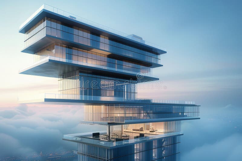 A Modern Skyscraper Towering Above with a Multitude of Windows, Modern ...