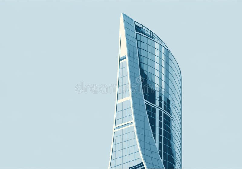 Modern Skyscraper with a Unique Curved Design and Reflective Glass ...