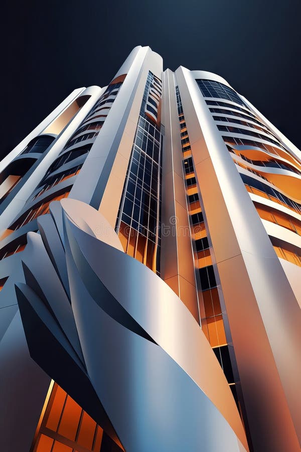 Modern Skyscraper with a Unique Design. Stock Illustration ...