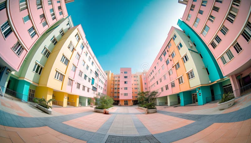 The Modern Skyscraper Vibrant Facade Illuminates the City at Night ...