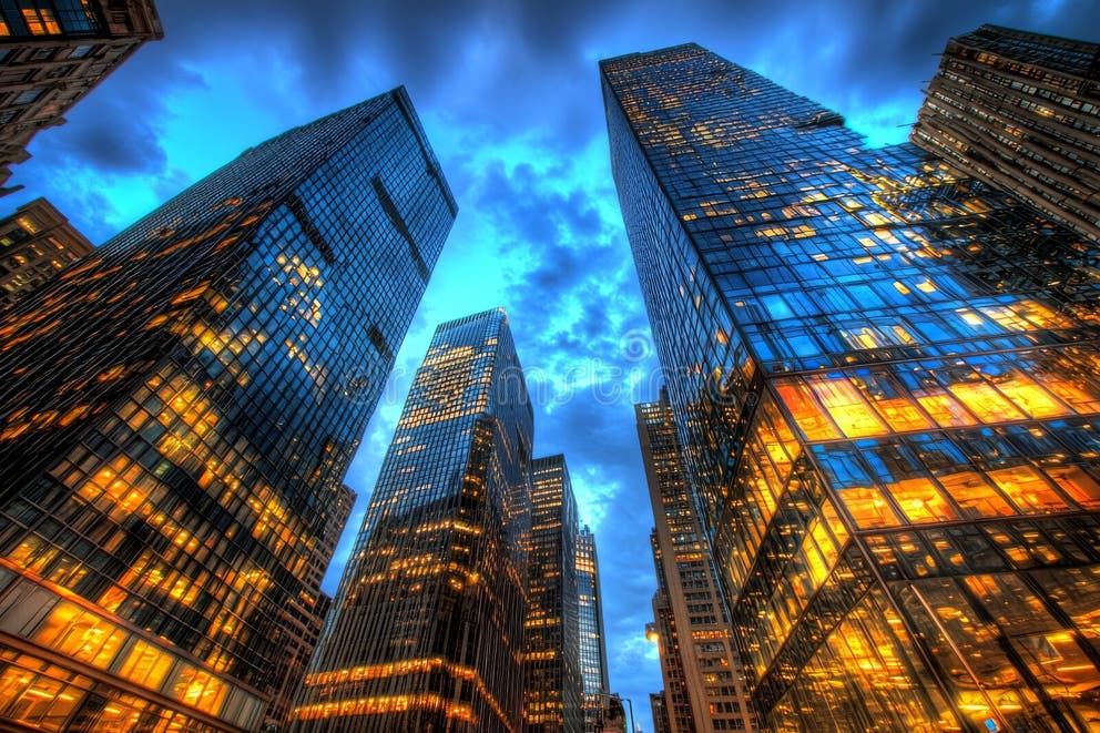 Modern Skyscraper View from the Bottom Stock Image - Image of finance ...