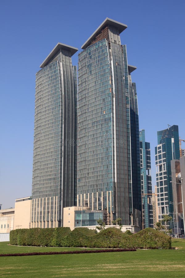 Modern Skyscrapers in Doha, Qatar Stock Image - Image of architecture ...