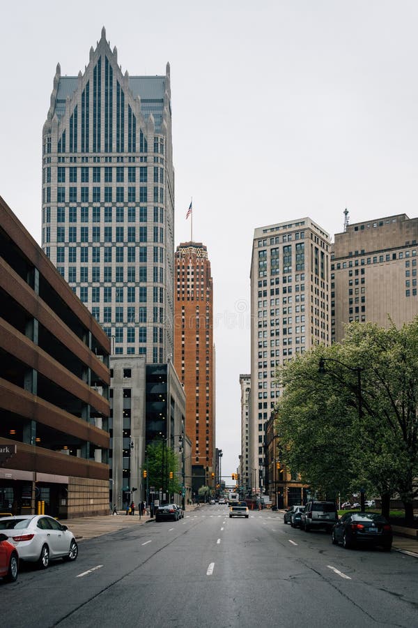 Modern Skyscrapers in Downtown Detroit, Michigan Editorial Photo ...