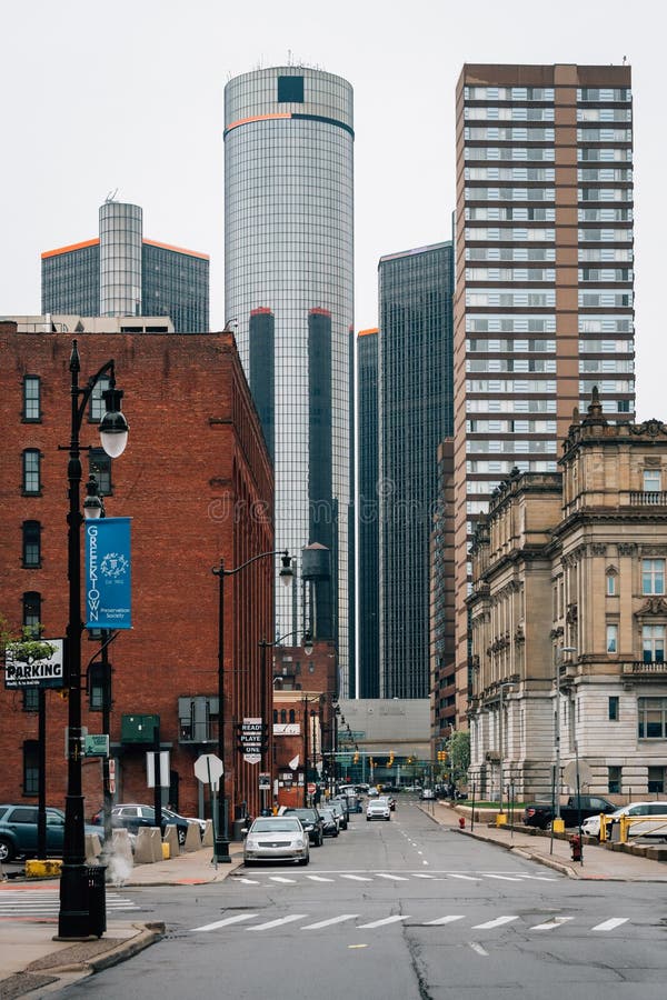 Modern Skyscrapers in Downtown Detroit, Michigan Editorial Photo ...