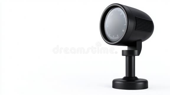 Modern, Sleek Black Security Camera with a Cylindrical Design Mounted ...