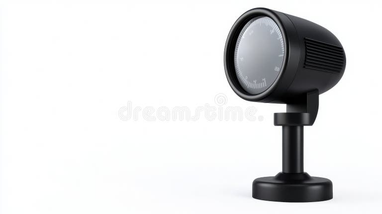 Modern, Sleek Black Security Camera with a Cylindrical Design Mounted ...
