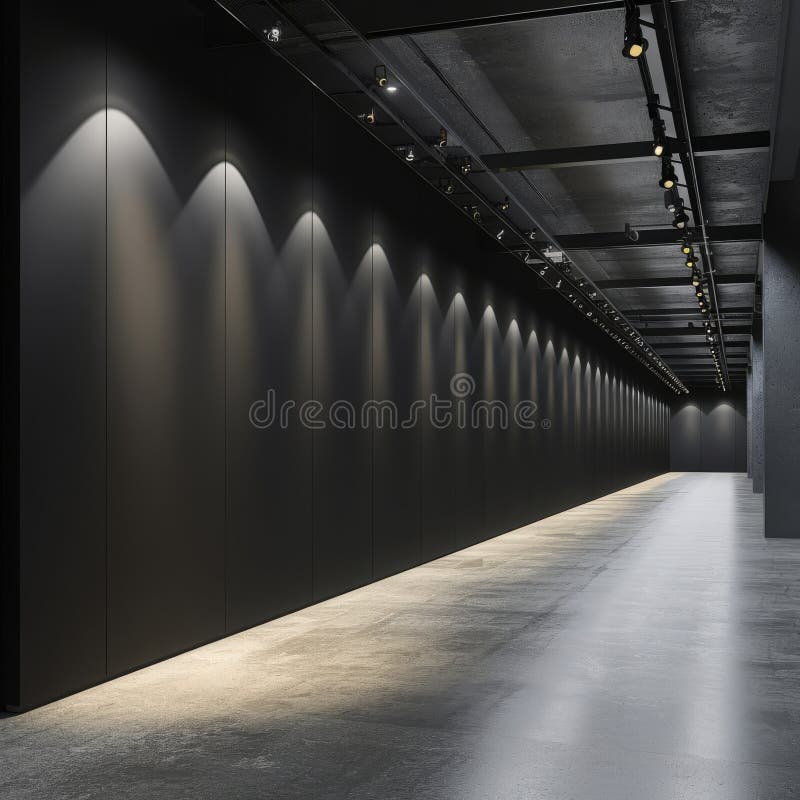 Modern and Sleek Black Wall in an Industrial Setting with Minimalist ...