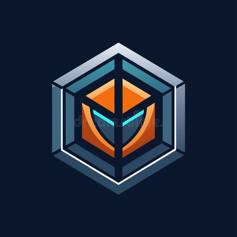 A Modern, Sleek Blue Hexagon Logo for a Blockchain Technology Company ...