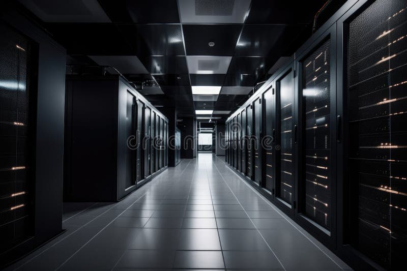 Modern, Sleek Data Center with Minimalist Design and Cutting-edge ...