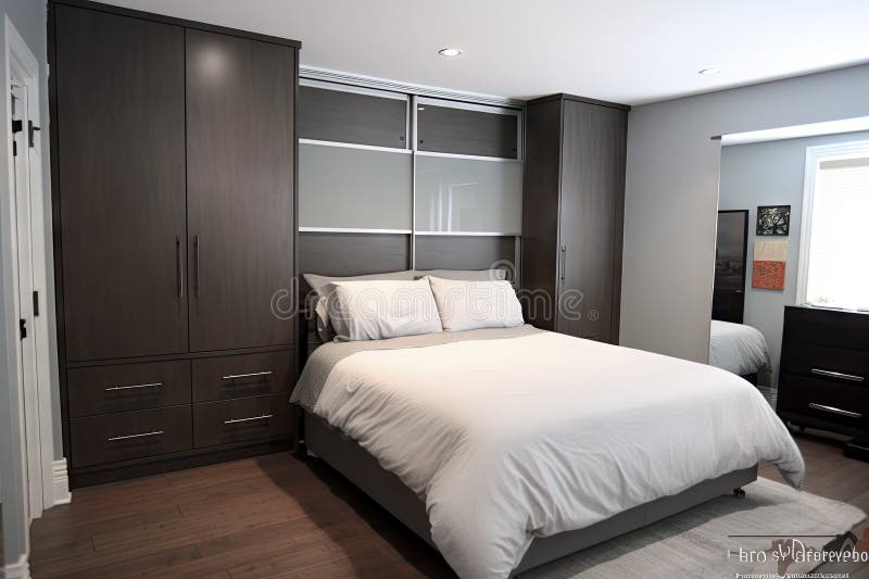 A Modern and Sleek Design for a Master Bedroom with Plenty of Storage ...