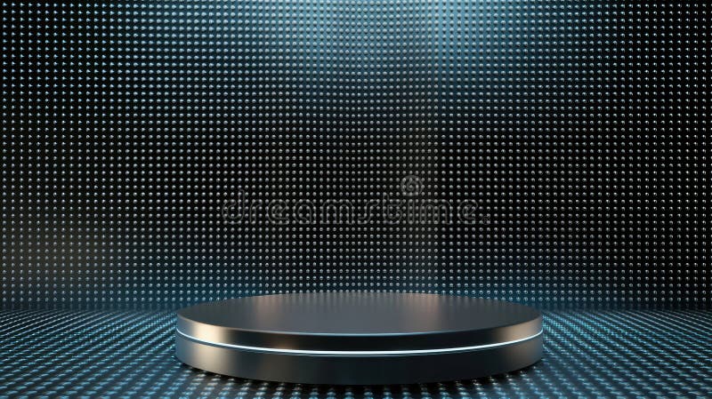 Modern Sleek Display Platform on a Shimmering Background of Light Dots ...