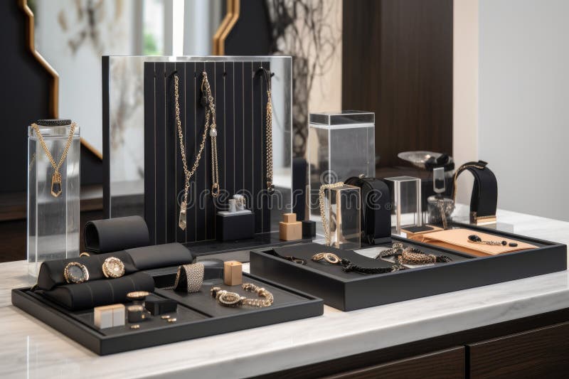 A Modern and Sleek Display with a Variety of Accessories from Designer ...