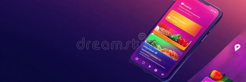 Modern and Sleek Grocery Shopping App Interface Featuring Vibrant Gradients and Clean Typography ...