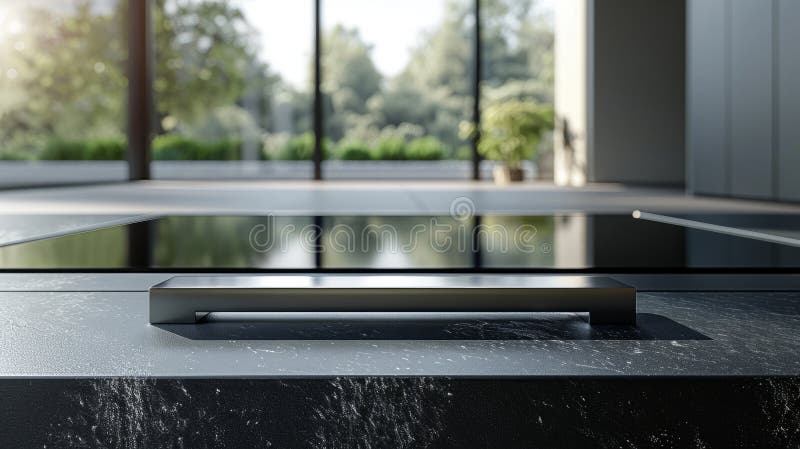 Modern and Sleek Kitchen with Large Windows and Natural Light. Stock ...