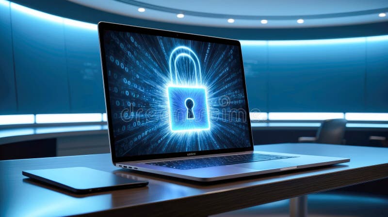 A Modern, Sleek Laptop Screen with a Vibrant LED Glow Displaying a ...