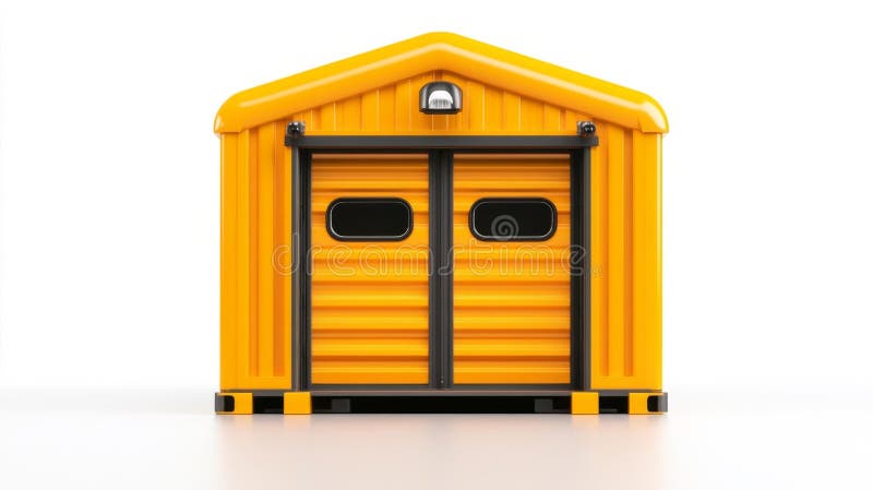 Modern and Sleek Orange Storage Container on White Background Stock ...